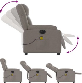 Elektrické masážní polohovací křeslo taupe textil 3205198