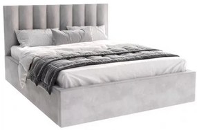 Luxusní postel COLORADO 140x200 s kovovým zdvižným roštem ŠEDÁ