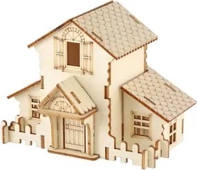 TEDDIES Dřevěné 3D puzzle domeček / Stavebnice / 4 druhy / Dřevo / od