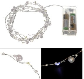 Řetěz s LED světýlky na baterie barva studená bílá LED877187