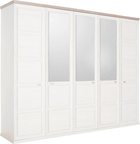 XXXLutz ŠATNÍ SKŘÍŇ SE ZRCADLEM, šedá, bílá, 255/209/60 cm Hom`in - Šatní skříně - 000003000104