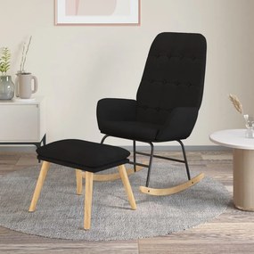 Houpací křeslo s podnožkou černé textil 3097710