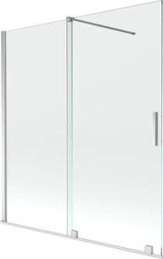 Mexen Velar, 2-křídlová posuvná vanová zástěna 150 x 150 cm, 8mm čiré sklo, chromový profil, 896-150-000-01-01