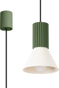 Sollux Lighting Závěsná lampa ESTRIA 1 béžová/olivově zelená