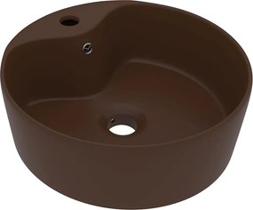 Luxusní umyvadlo přepad matné tmavě hnědé 36 x 13 cm keramické 147039