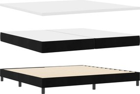 Postel s boxspringem s čelo Černá 200 x 200 cm samet 3339262