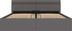 Rám postele LED s úložným prostorem šedý umělá kůže 160x200 cm 285556