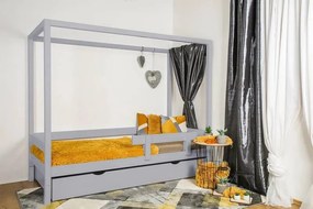 MAXIDO Dětská postel domeček Vali - jeden šuplík 180x80 - Přírodní