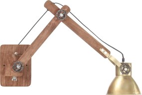 Nástěnná lampa industriální styl mosazná kulatá E27 320576