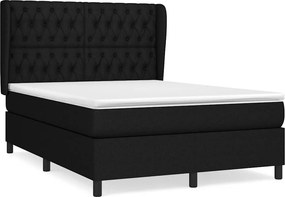 Box spring postel s matrací černá 140x200 cm textil 3128207