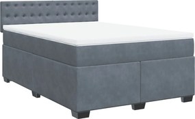 Box spring postel s matrací tmavě šedá 160x200 cm samet 3288667
