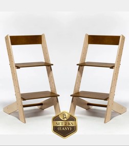 Lucas Wood Style - rostoucí židle EASY LINE zvýhodněný set 2 ks -  kaštan + kaštan