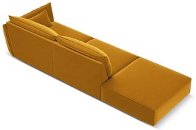 Sametová pohovka v hořčicové barvě pravý roh 264 cm Vanda – Mazzini Sofas
