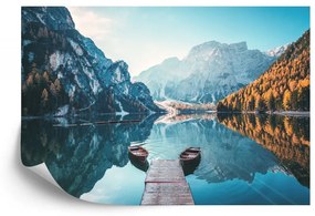 Fototapeta Jezero Lago Di Braies V Itálii Hladký vinyl 135x90