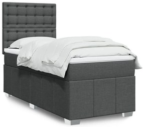 Box spring postel s matrací tmavě šedá 80 x 200 cm textil 3291510