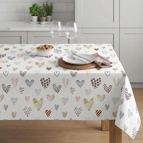 Teflonový ubrus PASTELOVÁ SRDCE 140 x 180 cm