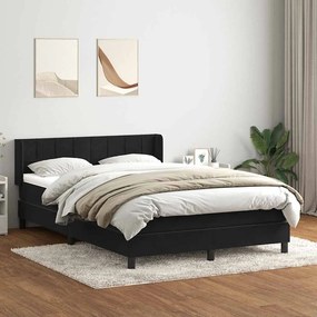 Box spring postel s matrací černá 160x210 cm samet 3318119