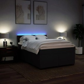 Box spring postel s matrací černá 140x200 cm textil 3288227