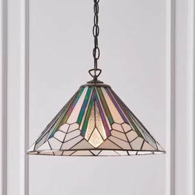 Endon 63937 - Lustr na řetězu Tiffany ASTORIA 1xE27/60W/230V pr. 40 cm