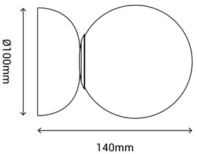 Šedé nástěnné svítidlo SULION Creta, výška 10 cm