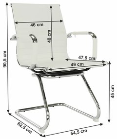 Konferenční židle AZURE 2 NEW ekokůže bílá, chrom
