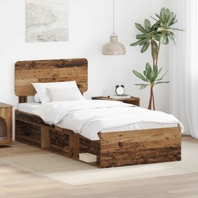 Rám postele Staré dřevo 100 x 200 cm Masivní borové dřevo 3412121