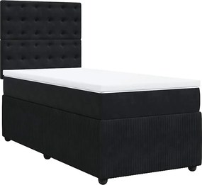Box spring postel s matrací černá 80 x 200 cm samet 3292204