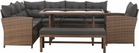Zahradní ratanový set, šedohnědá/světle hnědá, SAGIR