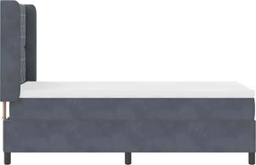 Postel s boxspringem s matrací Tmavě šedá 90 x 200 cm samet 3341937