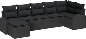 Set pohovek 7 ks Černá polyratan 3354802