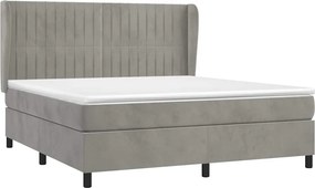 Box spring postel s matrací světle šedá 180x200 cm samet 3129345