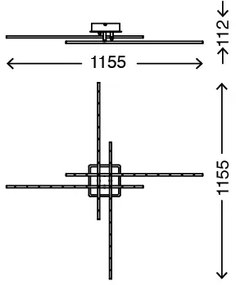 Briloner 3254-042 - LED Stmívatelné stropní svítidlo TEMPALTE 4xLED/11W/230V