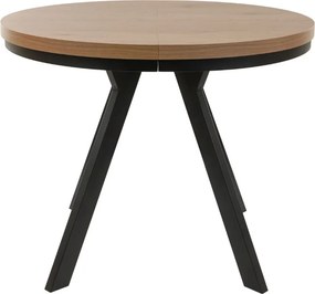 Rozkládací jídelní stůl Torino 90-190x90 cm, divoký dub s černýma nohama