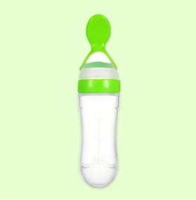 Tréninková silikonová láhev na krmení lžičkou Varianta: lahev zelená