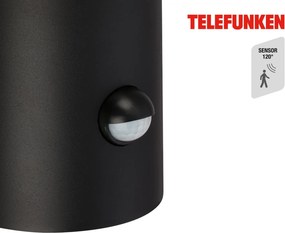TF 322305TF TELEFUNKEN venkovní nástěnné svítidlo, pohybové čidlo, ochrana proti stříkající vodě, difuzor, černé - BRILONER