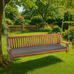 Houpací lavice Joyce s sedací polštář 200 cm + teak – tmavě šedá