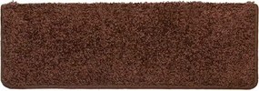 Schodové rohože 10 ks 65 x 21 x 4 cm hnědé s obdélníkovým okrajem 149821