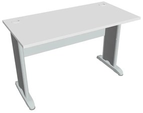 Stůl pracovní rovný 120 cm hl. 60 cm - Hobis Cross CE 1200 Dekor stolové desky: bílá, Dekor lamino podnože: šedá, Barva nohou: Stříbrná