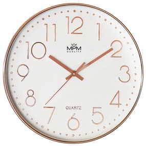 MPM Velice zdařilý model plastových nástěnných hodin s vystouplými číslicemi MPM Premium E01.4275.23