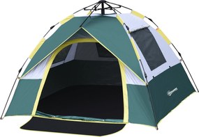 Outsunny Stan pro 3 osoby - Samonat desplející se kopulovitý stan s oknem, taškou na přenášení, háčky, podložkou a vodním sloupcem 1000 mm pro kempová