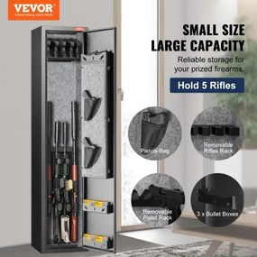 Gun Safe Puška Safe se zámkem otisků prstů pro 5 pušek a 4 pistole