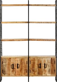 4patrová knihovna 124 x 30 x 180 cm hrubé mangovníkové dřevo 284418