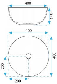 Rea Erica, umyvadlo na desku 400x400x145 mm, bílá lesklá, REA-U0602
