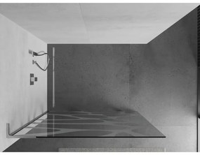 Mexen Kioto L, sprchová zástěna Walk-In 120 x 200 cm, 8mm čiré sklo bílý vzor, ​​chromový profil, 800-120-103-01-97