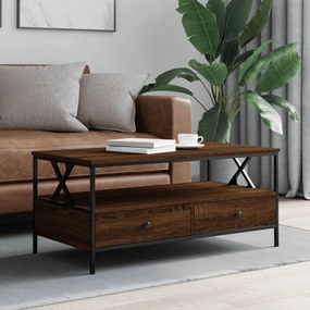 Konferenční stolek hnědý dub 100 x 51 x 45 cm kompozitní dřevo - Default Title