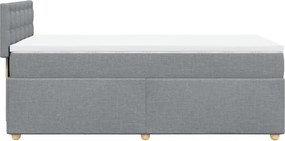 Box spring postel s matrací světle šedý 100 x 200 cm textil 3286605