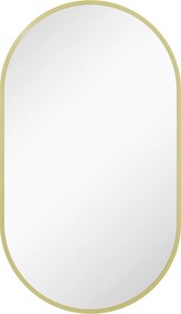HOMCOM Oválné zrcadlo do koupelny 40x70 cm s hliníkovým rámem Dekorativní nástěnné zrcadlo Horizontální nebo vertikální pro obývací pokoj, vstup nebo…