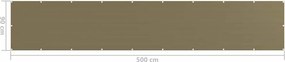 Balkonová zástěna taupe 90 x 500 cm HDPE 310962