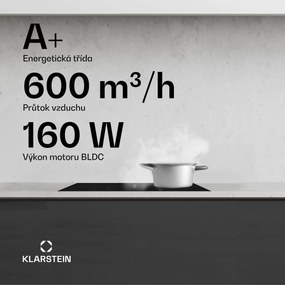 Klarstein AirJet 60 Down Air System, indukční sporák + DownAir-digestoř, 10 000 W, 600 m³/h, Boost
