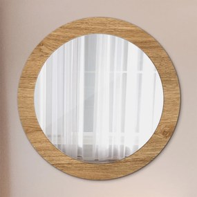 Kulaté dekorativní zrcadlo Textura dřeva fi 70 cm